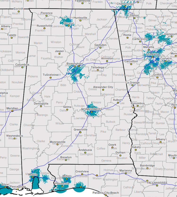 Nationwide Two-Way Map - Global Celllular